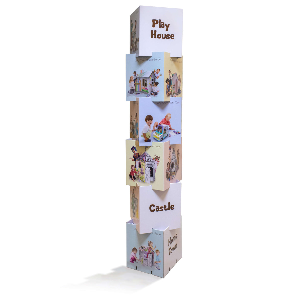 Cardboard Standee Stackable Cubes, Extendable, Transformable – GLPOP