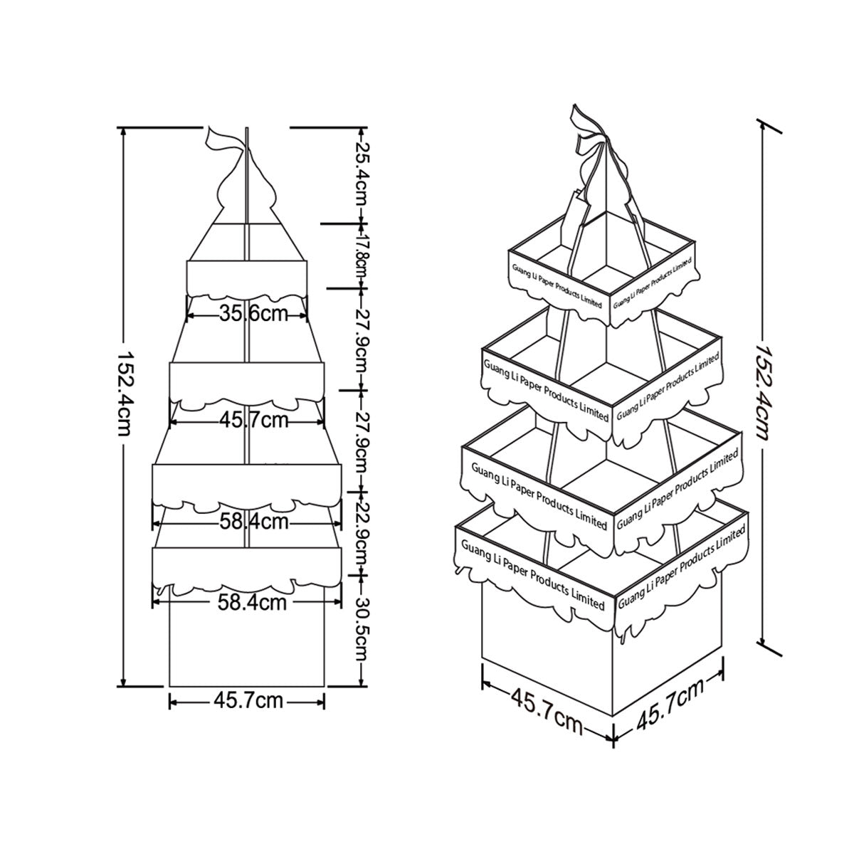 Floor standing Cardboard Display with 4 Shelves, 4 Sided - Full Colour ...