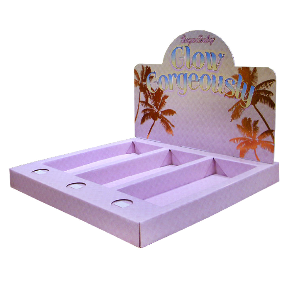 Cardboard Cosmetics Countertop Display with spot UV header – GLPOP